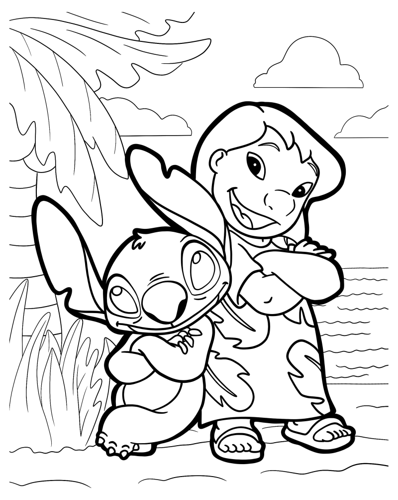 Раскраска - Лило и Стич - Лило и Стич | MirChild